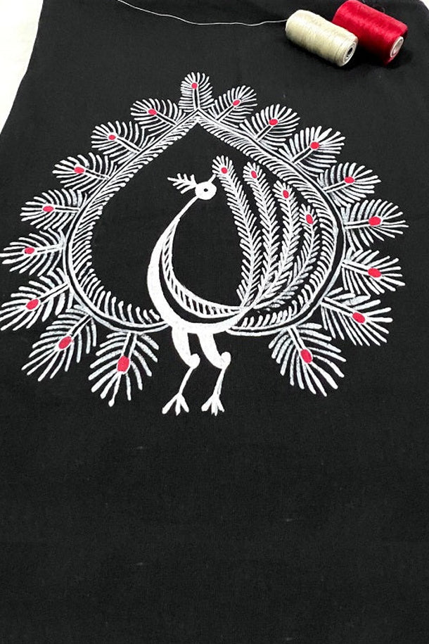 Black Designer Blouse Material Readymade Blouse,embroidery