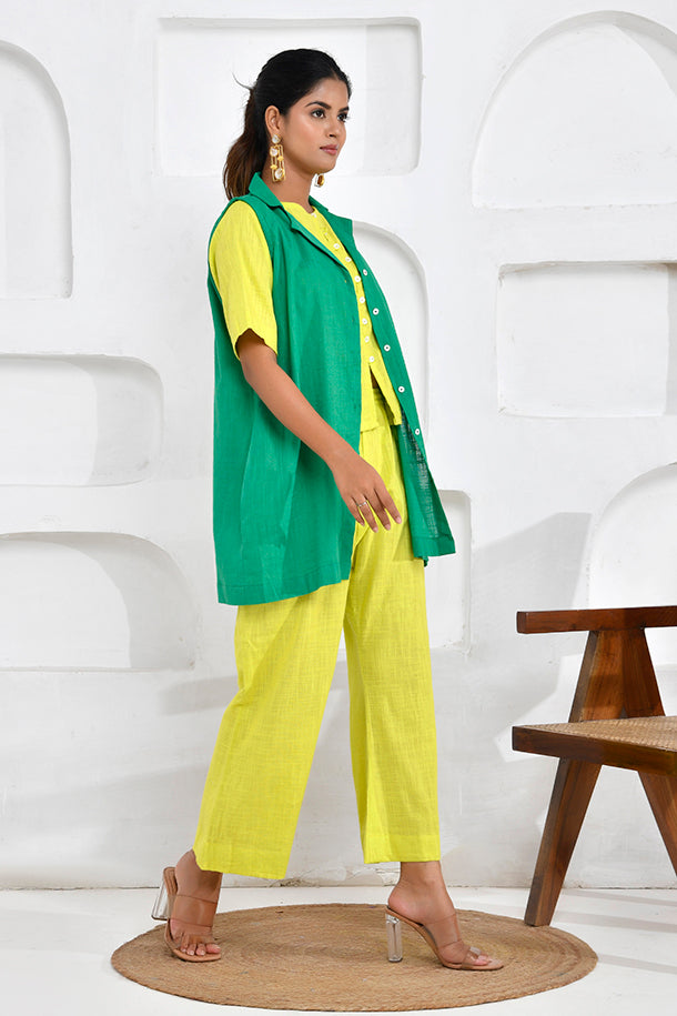 Vivid Vibes Lime Green and Green Three-Piece Co-Ord Set – thesaffronsaga