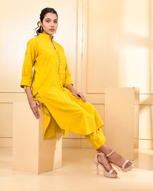 SUNSHINE YELLOW COTTON COORD SET – thesaffronsaga